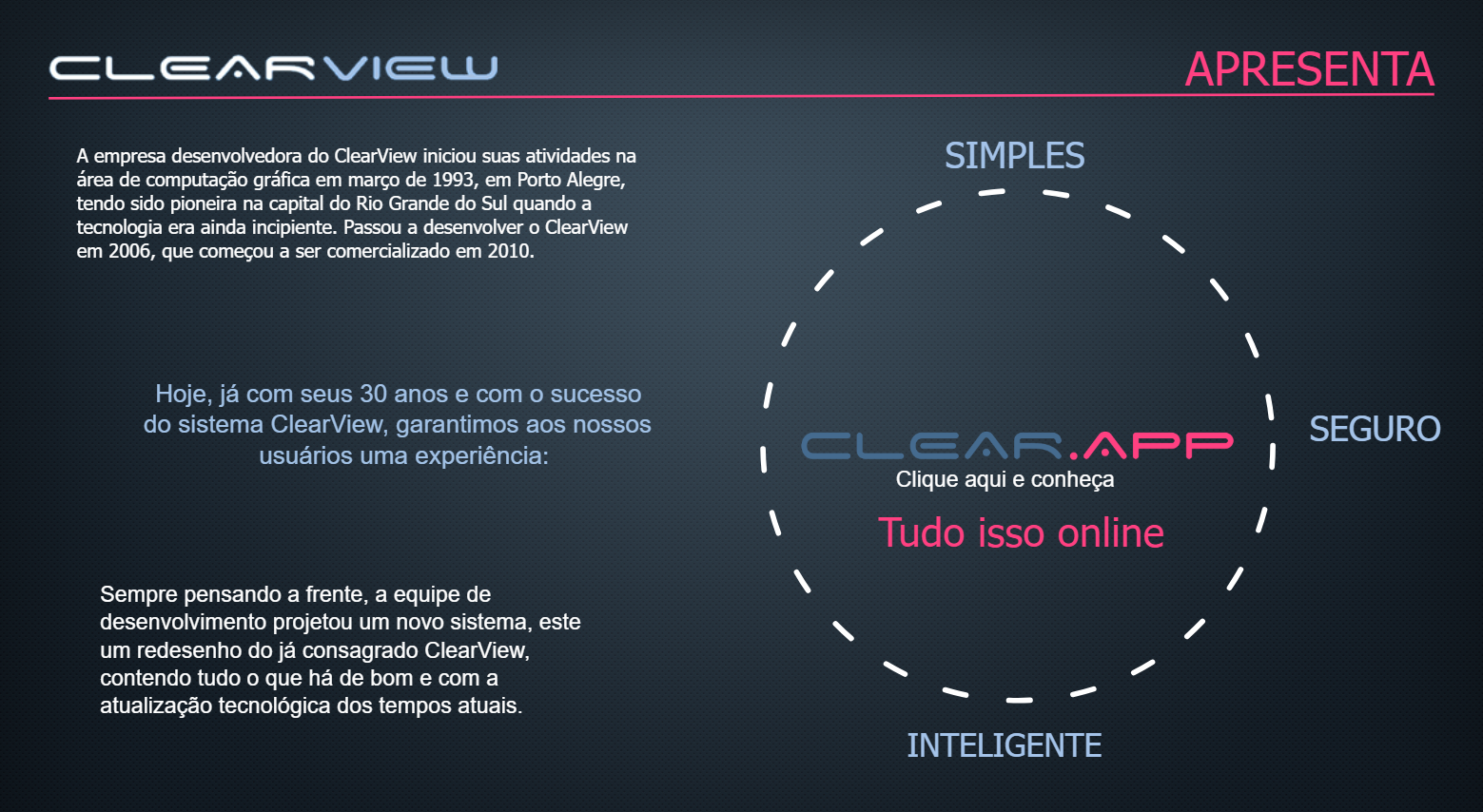 ClearView - Apresenta seu novo sistema